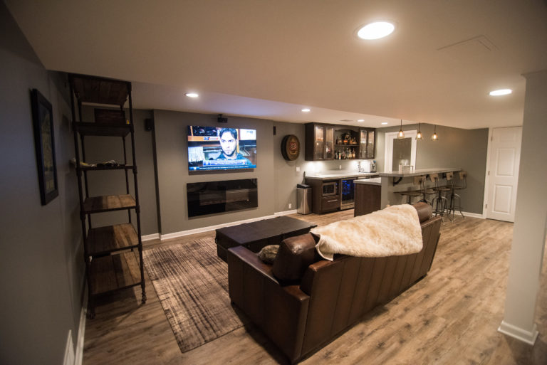 Franklin, MI Basement Remodel Rustic Industrial Design by FBP Franklin, MI Basement Remodel Rustic Industrial Design by FBP