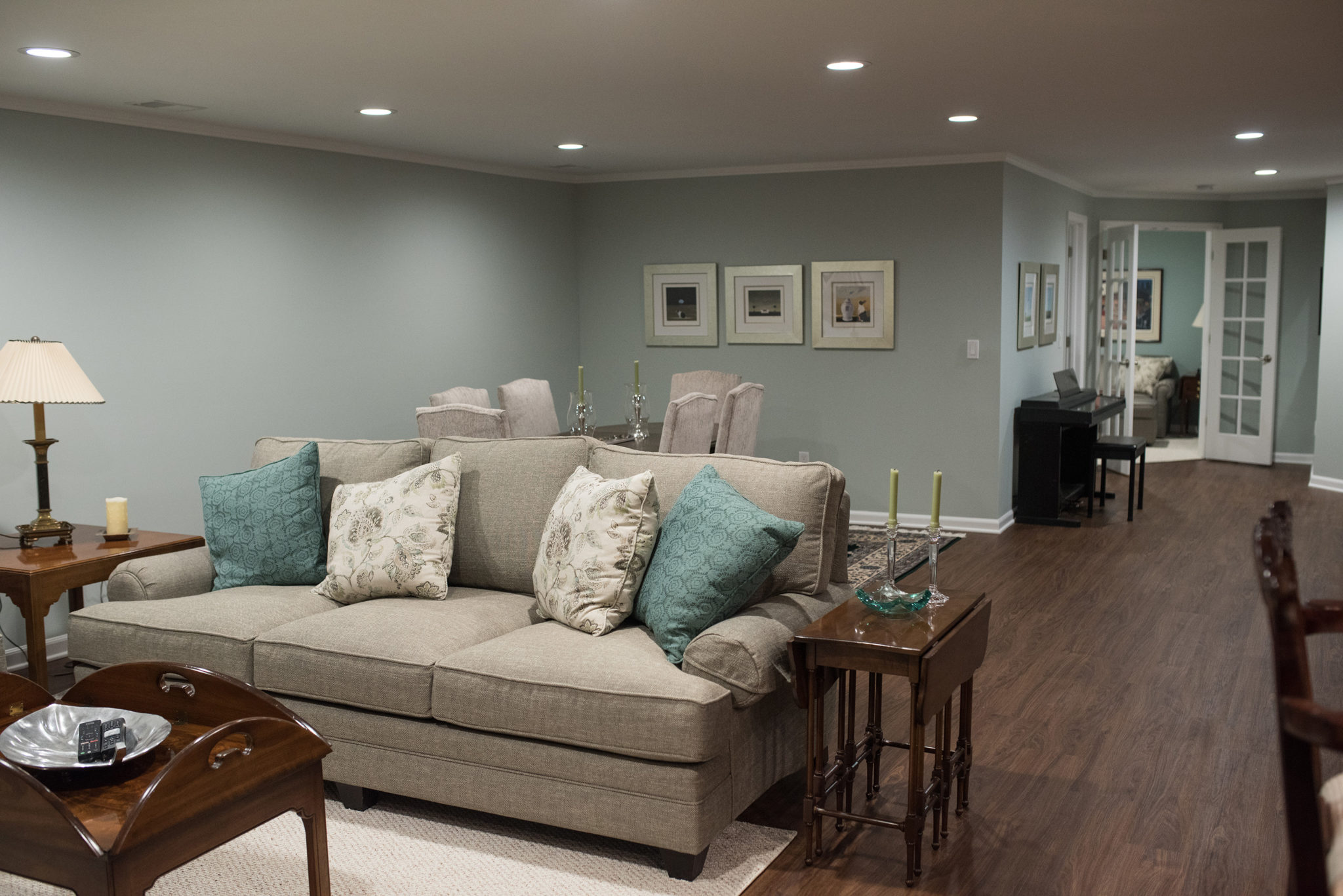 Warren, MI Traditional Finished Basement - Basements Plus