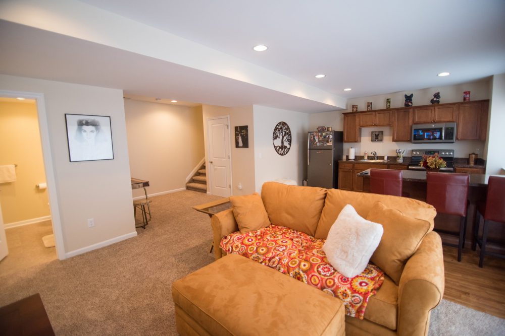 Waterford, MI Cozy Finished Basement with Walkout - Basements Plus