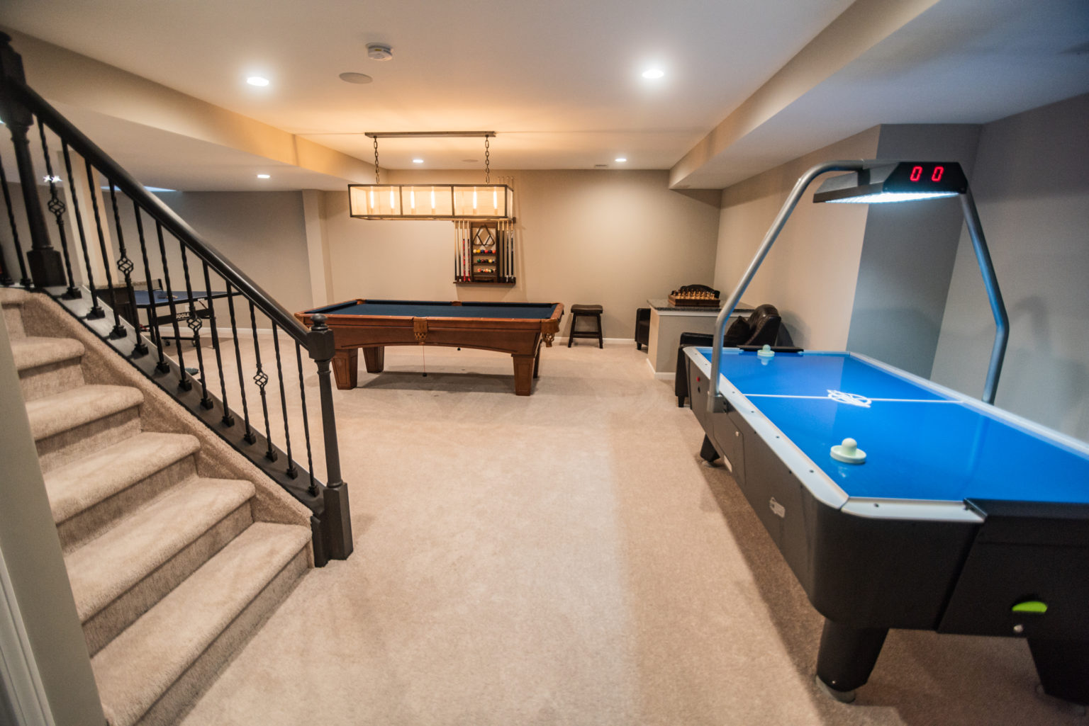 Novi, MI Basement Finished for Entertainment - Basements Plus