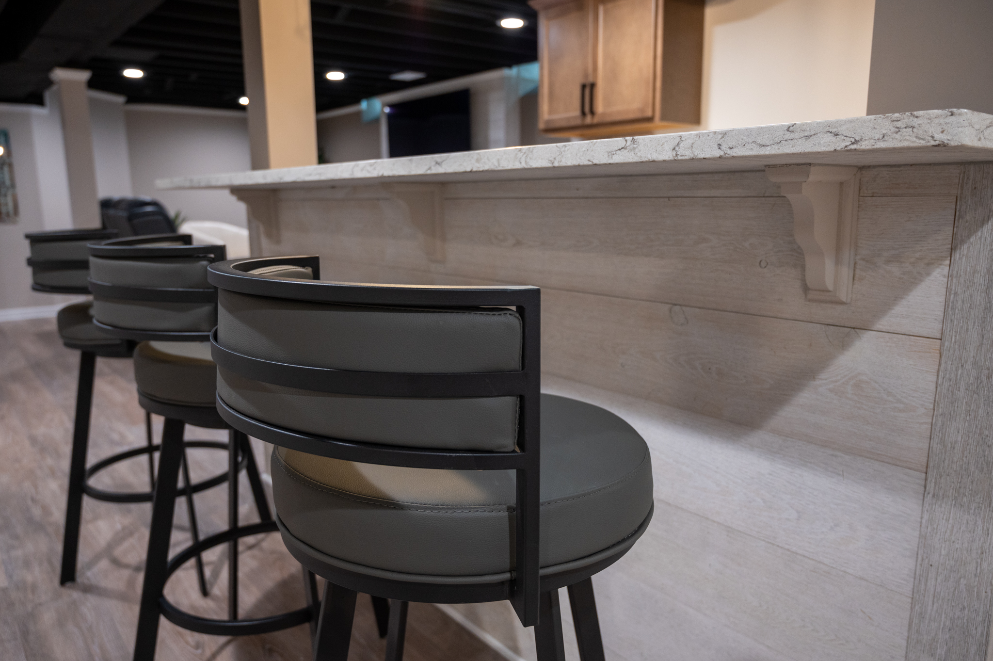 Macomb Finished Basement with a Jam Area - Basements Plus