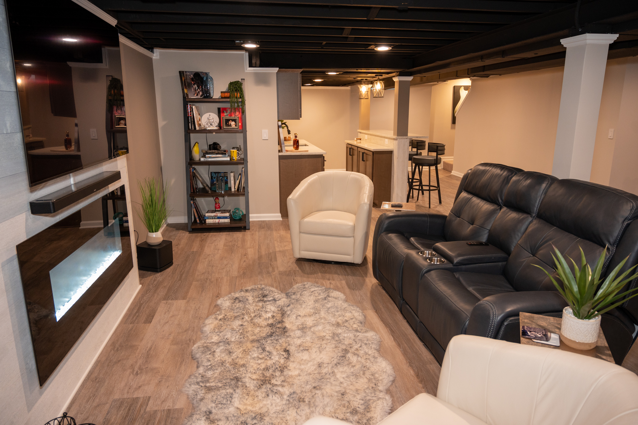 Macomb Finished Basement with a Jam Area - Basements Plus