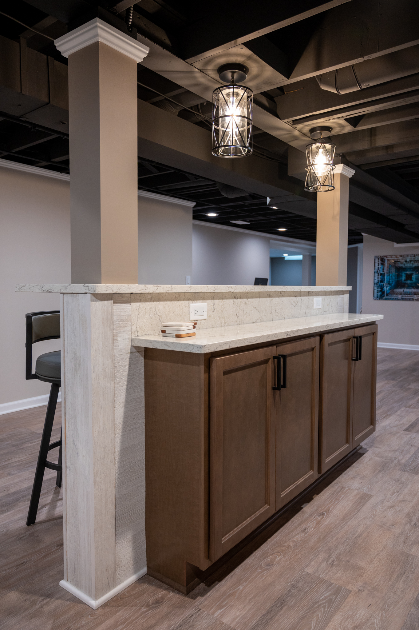 Macomb Finished Basement with a Jam Area - Basements Plus