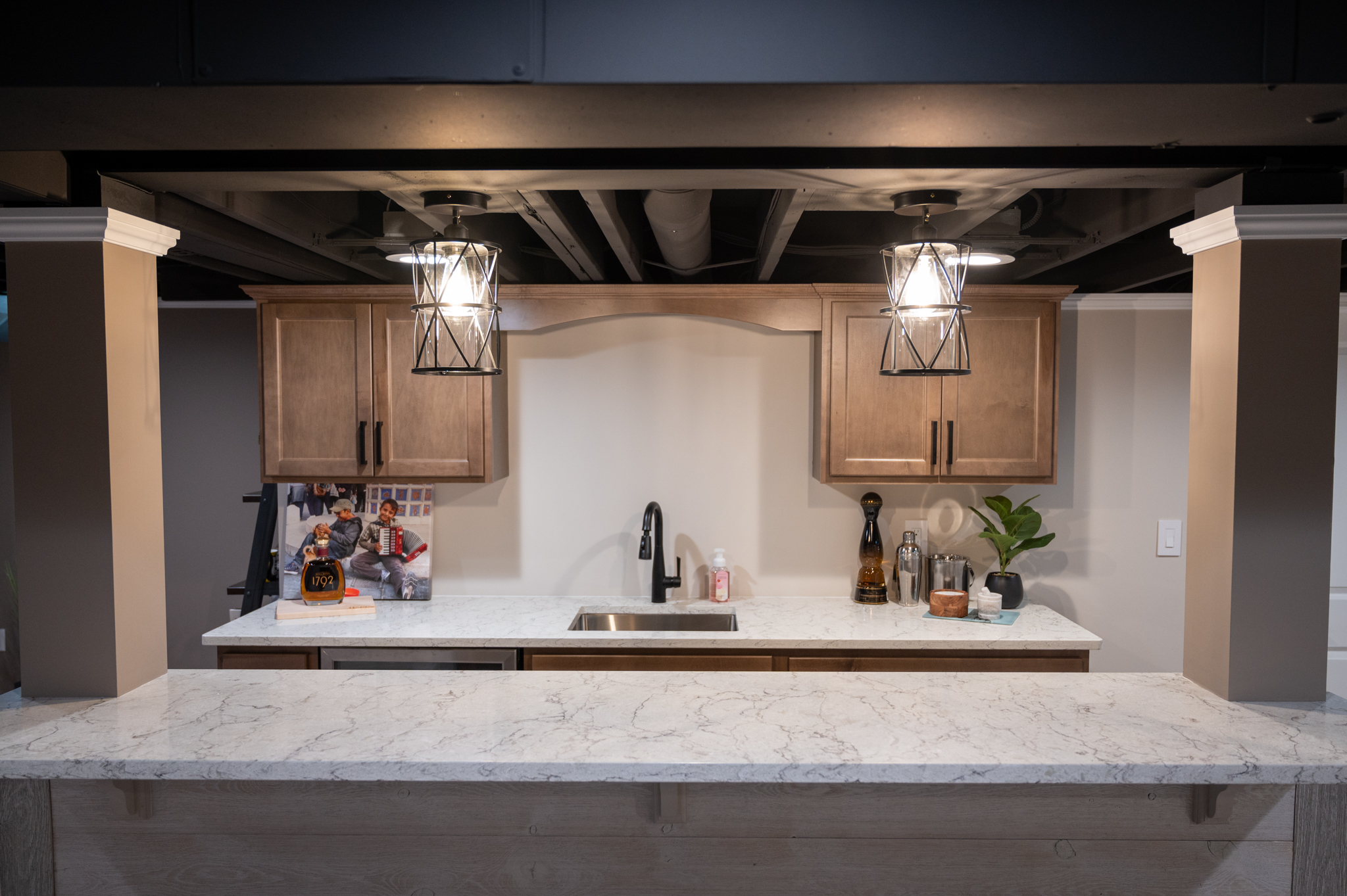 Macomb Finished Basement with a Jam Area - Basements Plus