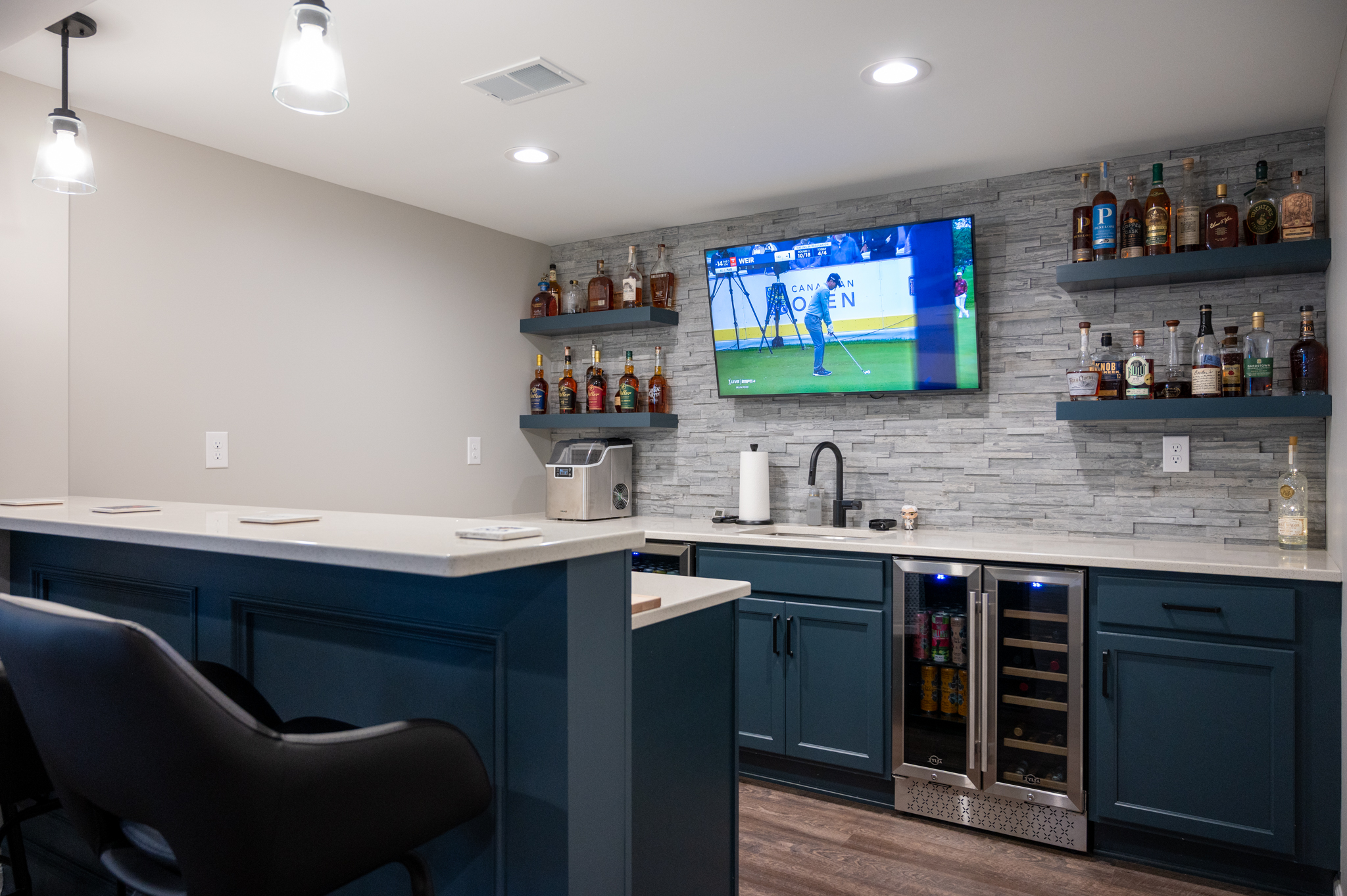 Finished Basement with Large Living Room, Bar Area and Full Bathroom in ...