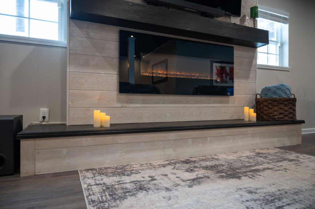 Finished Basement with Seated Bar, Game Room and Half Bath in ...